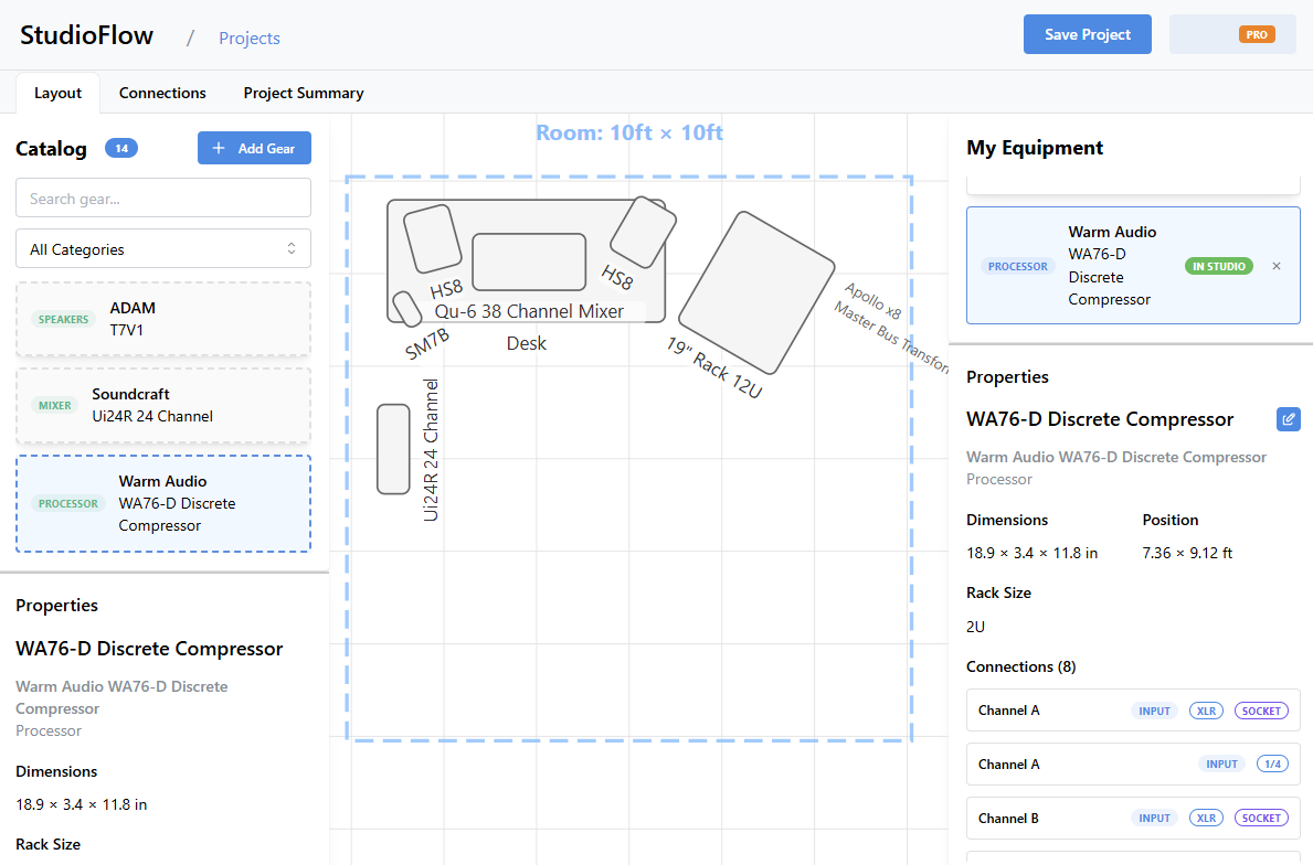 StudioFlow - Stage & Studio Design Software | Audio Layout Planner